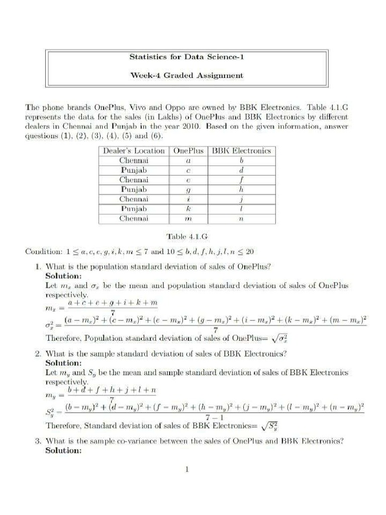 Statistics I Week 4 Graded Assignment Solution | PDF Statistics I Week 4 Graded Assignment Solution | PDF