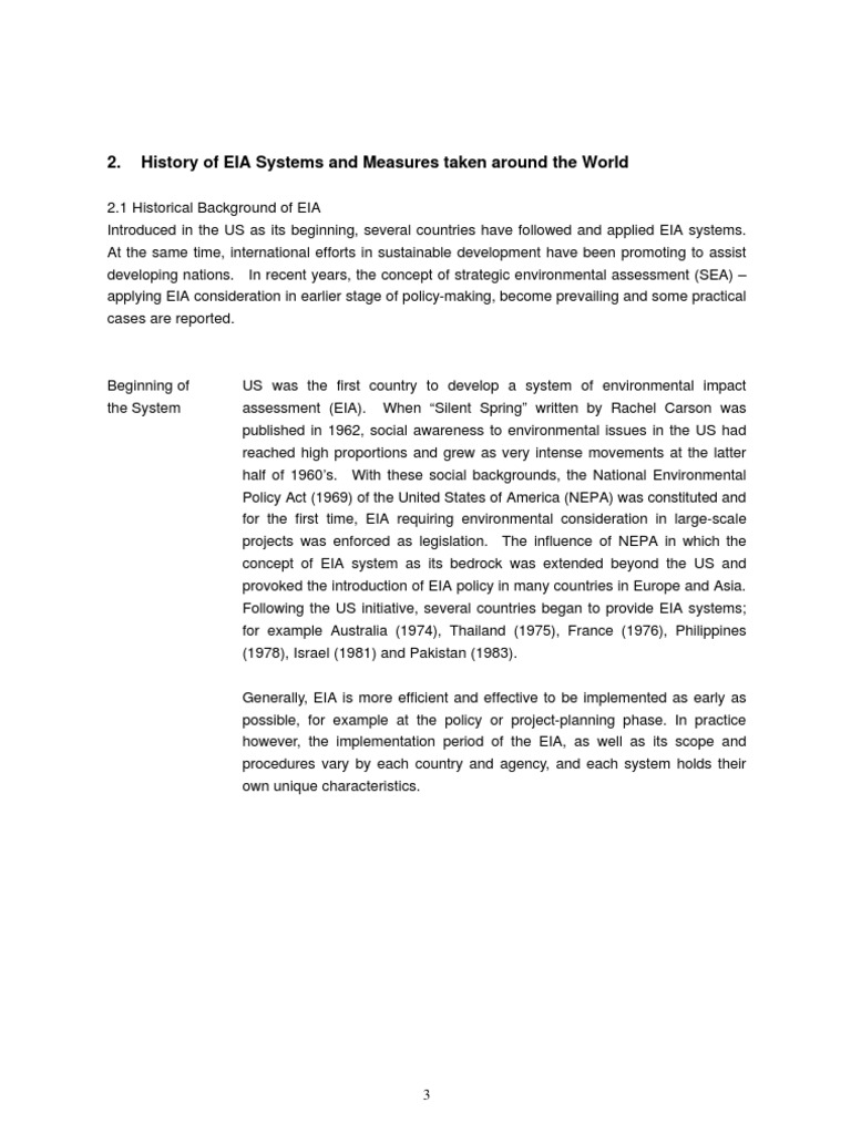 History of EIA Systems and Measures Taken Around The World | PDF ...