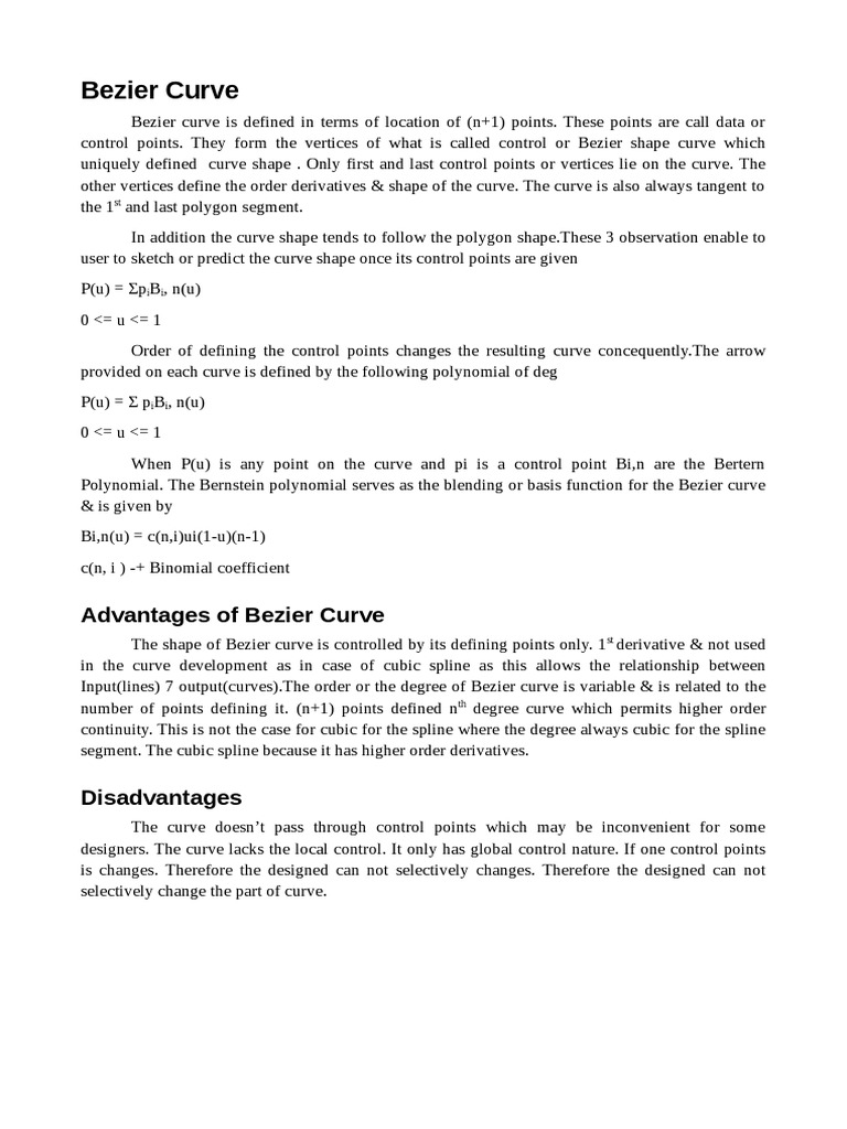 Bezier & B-Spline Curve | PDF | Curve | Spline (Mathematics)