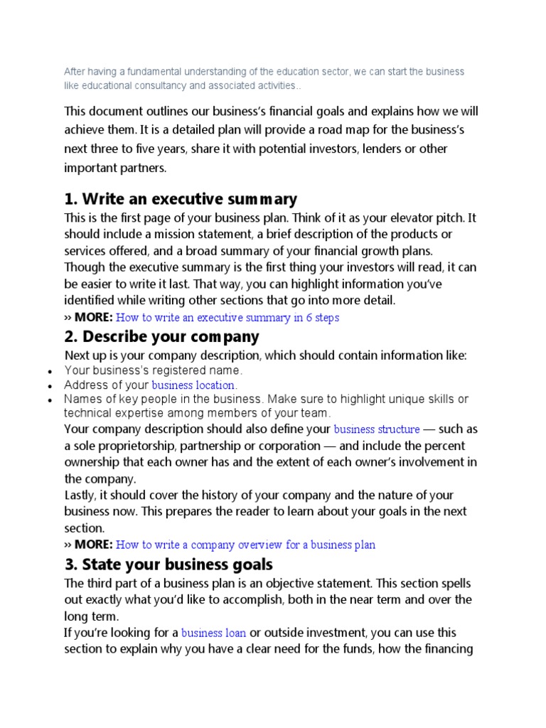 How To Write An Executive Summary in 6 Steps | PDF | Business Plan ...