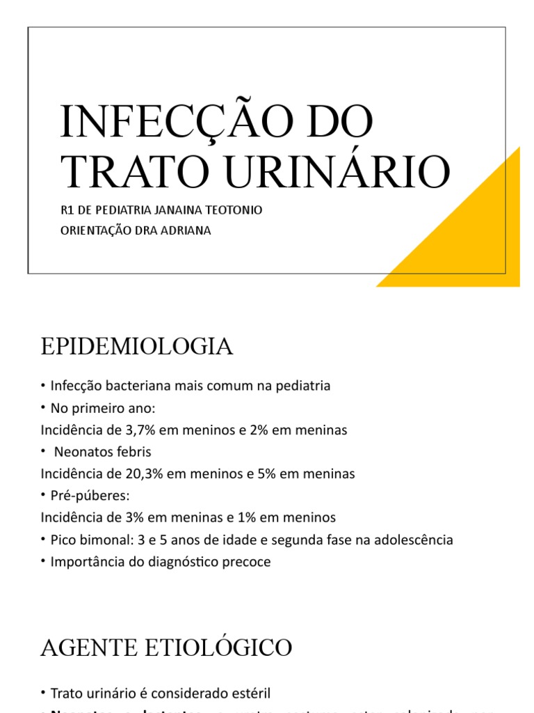 Infecção do Trato Urinário em Crianças | PDF | Infecção do trato ...
