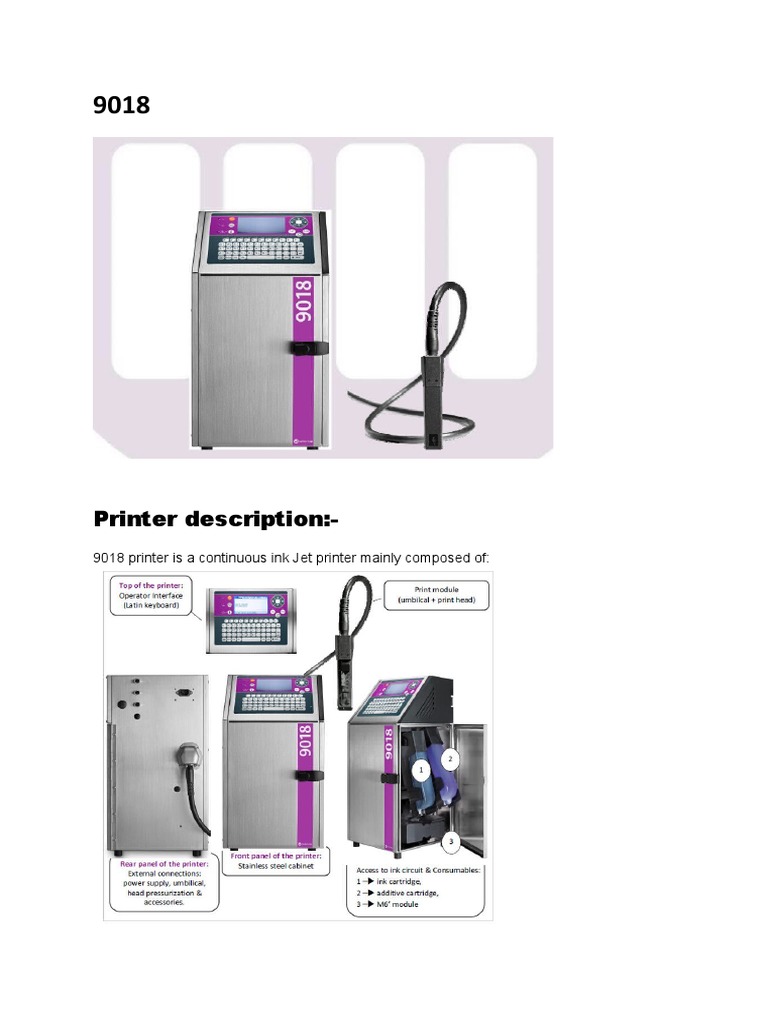 9018 Continuous Ink Jet Printer Overview | PDF | Radio Frequency ...