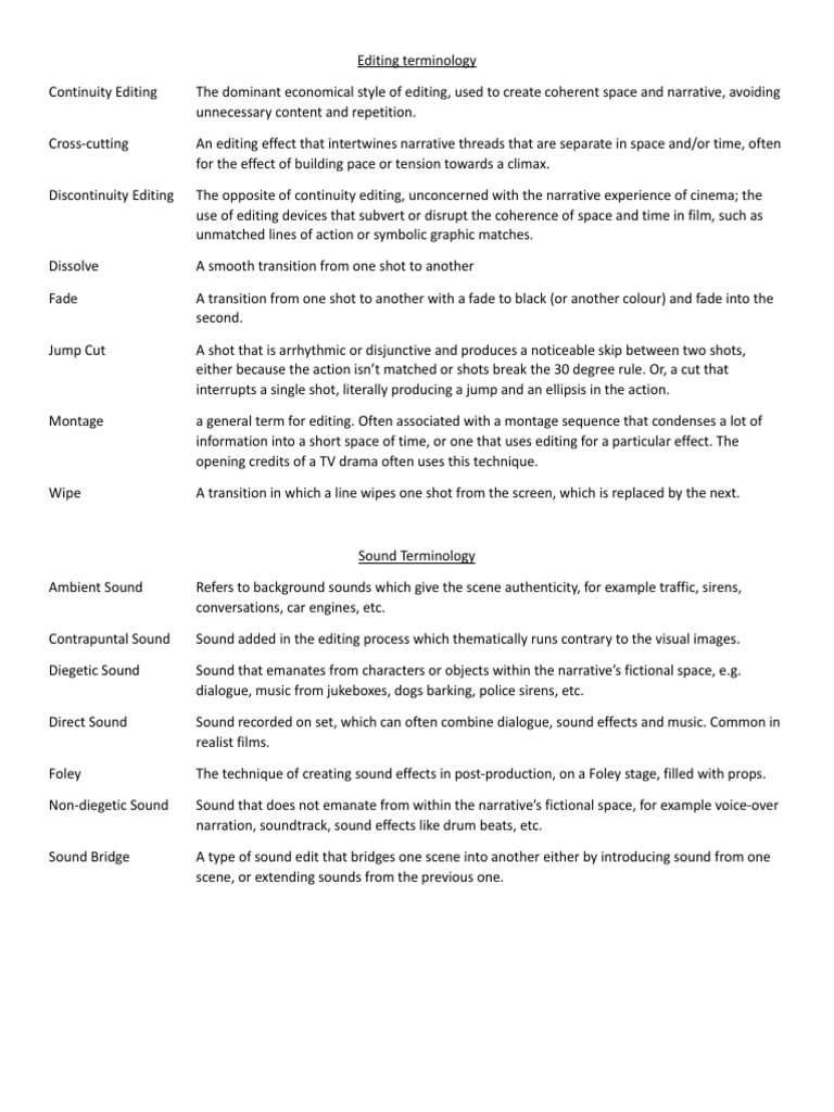 Editing Terminology.docx - Google Docs | PDF