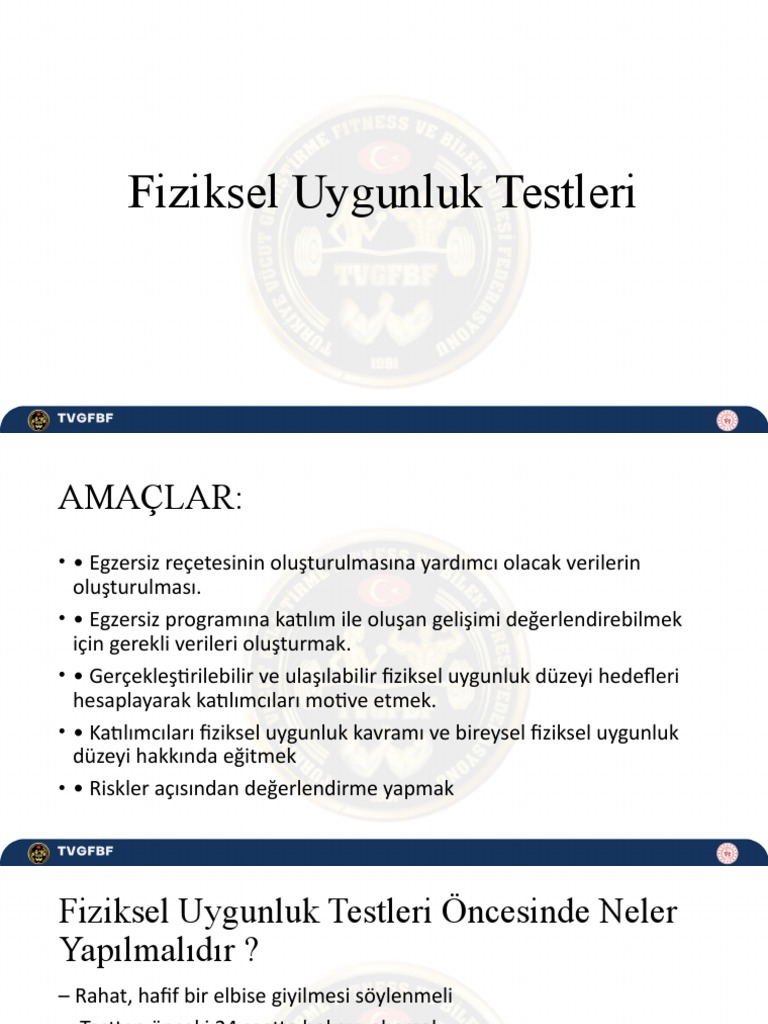 Fiziksel Uygunluk Testleri | PDF