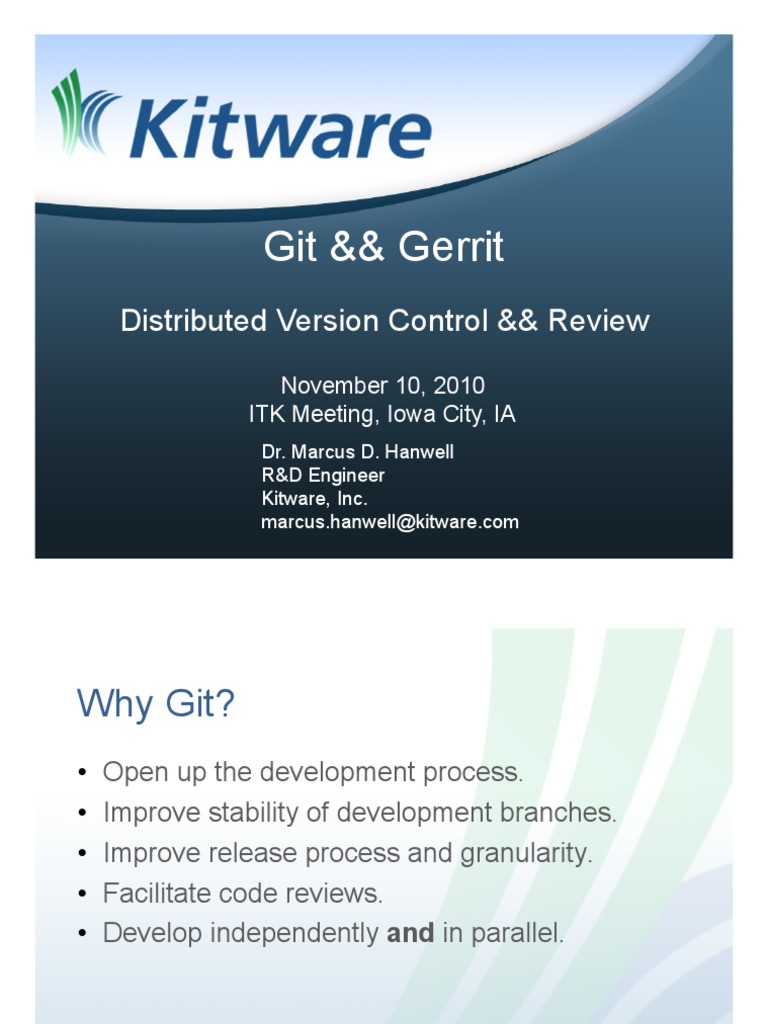 Git && Gerrit: Distributed Version Control && Review | PDF | Version Control | Software Engineering