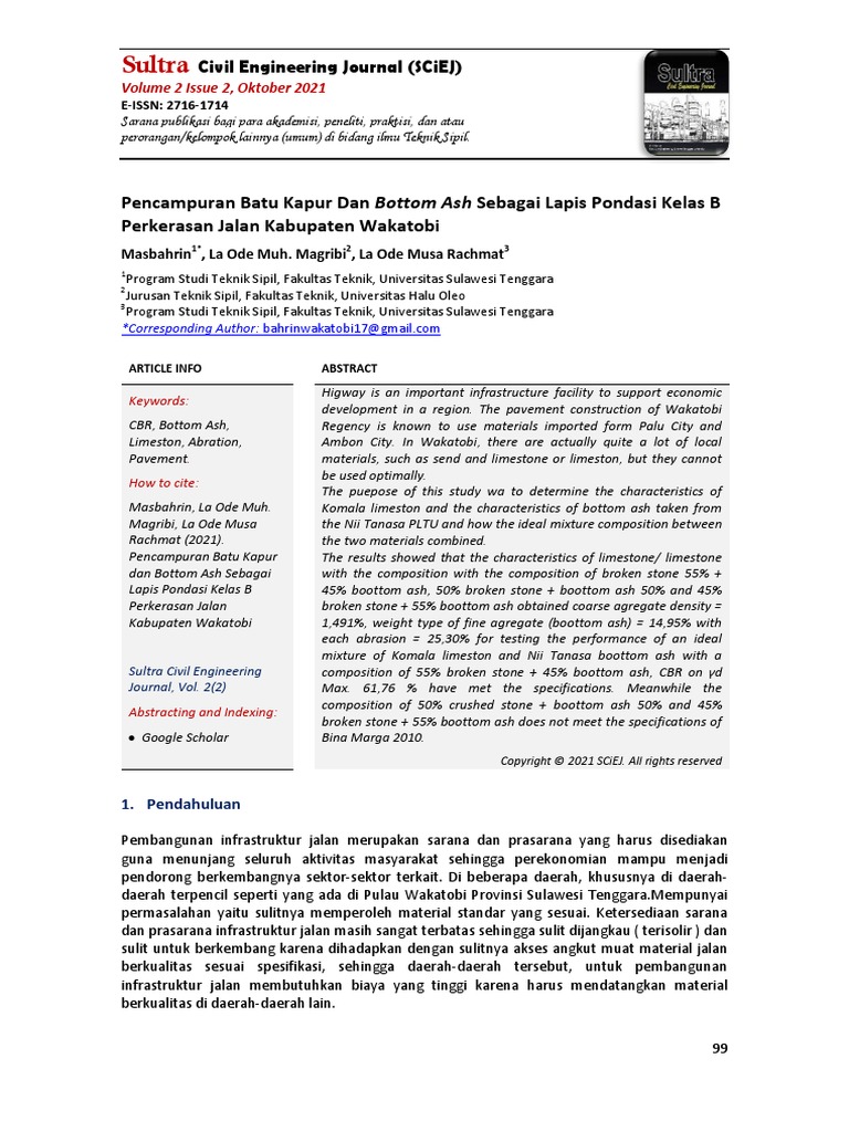 Pencampuran Batu Kapur Dan Bottom Ash Se 3c0fbaf9 | PDF | Physical Sciences | Materials
