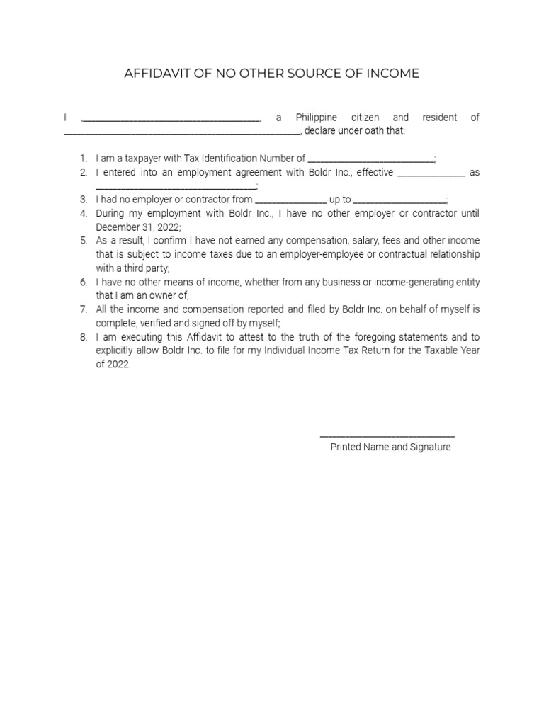 Tax Affidavit (Make A Copy) | PDF