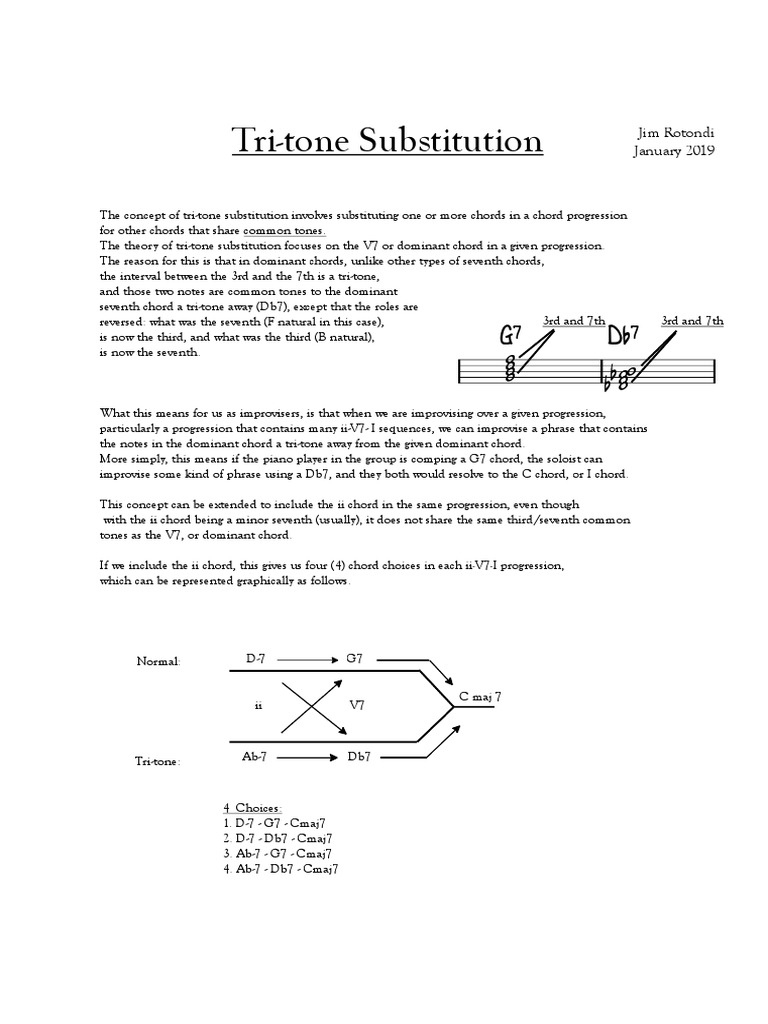 Tri-Tone Substitution: NNNN NNNN && | PDF | Chord (Music) | Musical ...