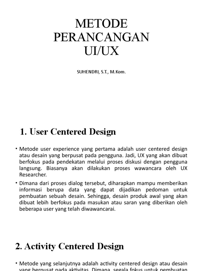 Metode Perancangan UI/UX Terbaik | PDF | Karier & Perkembangan | Seni