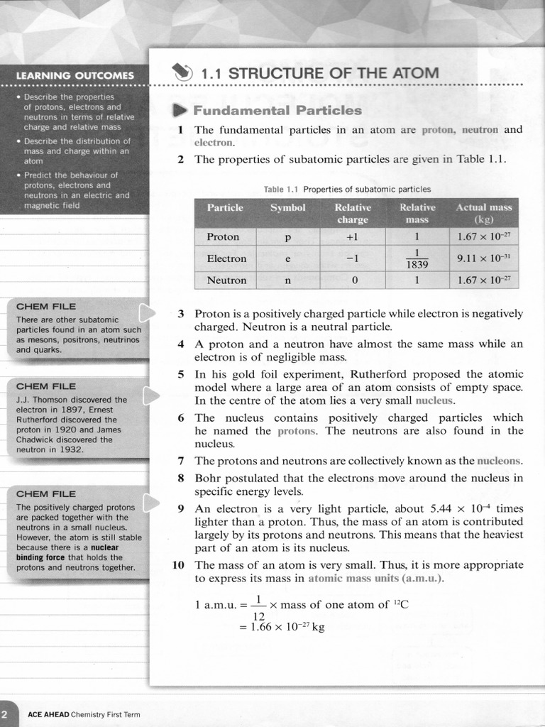 Chapter 1 ATOMS, MOLECULES AND STOICHIOMETRY | PDF