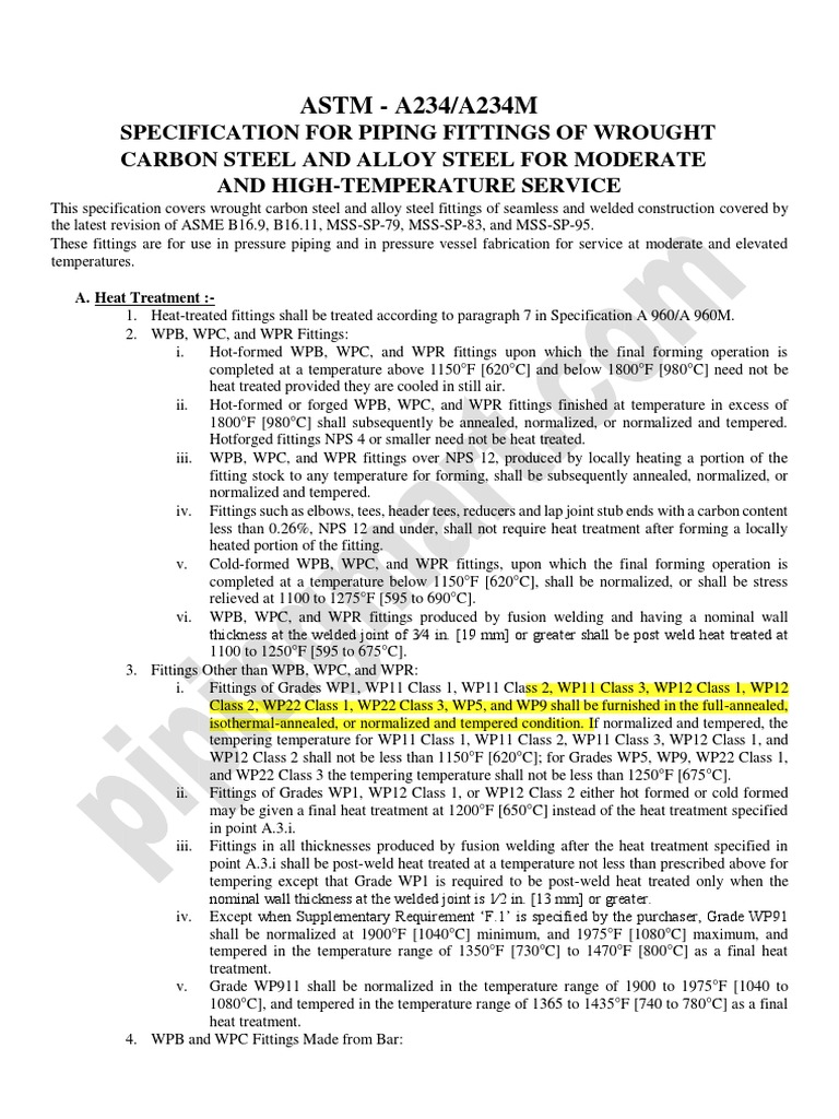 Astm - A234/a234m | Download Free PDF | Heat Treating | Steel