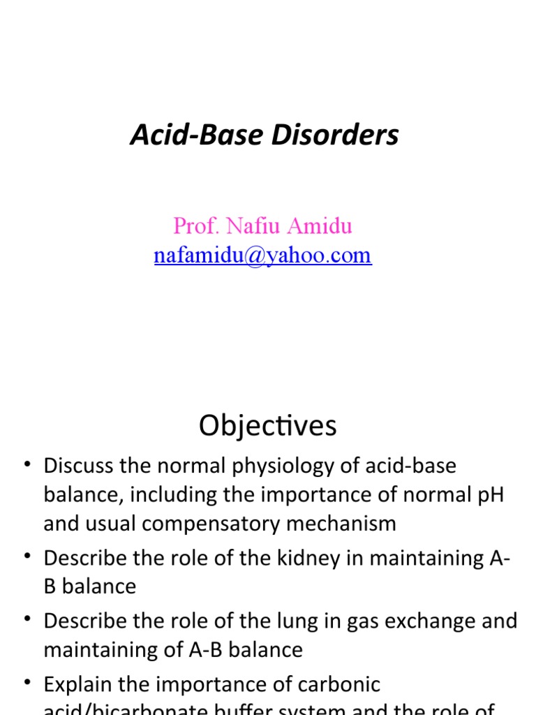 Acid-Base Balance | PDF | Bicarbonate | Kidney