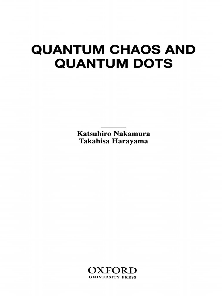 Quantum Chaos and Quantum Dots - Nakamura and Harayama | PDF