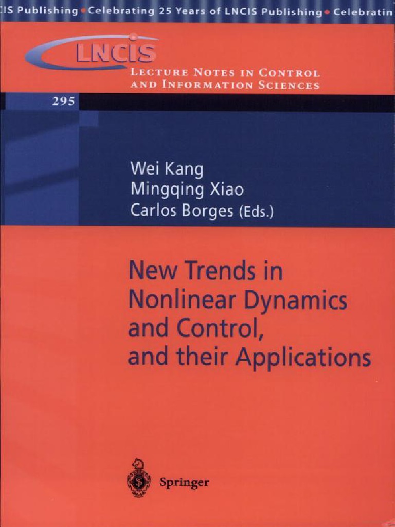 New Trends in Nonlinear Dynamics and Control, and Their Applications ...