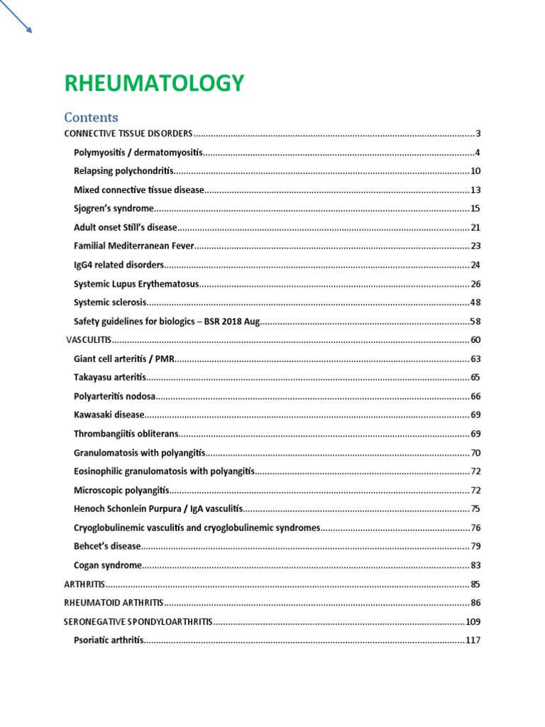 Rheumatology | PDF | Clinical Medicine | Medical Specialties