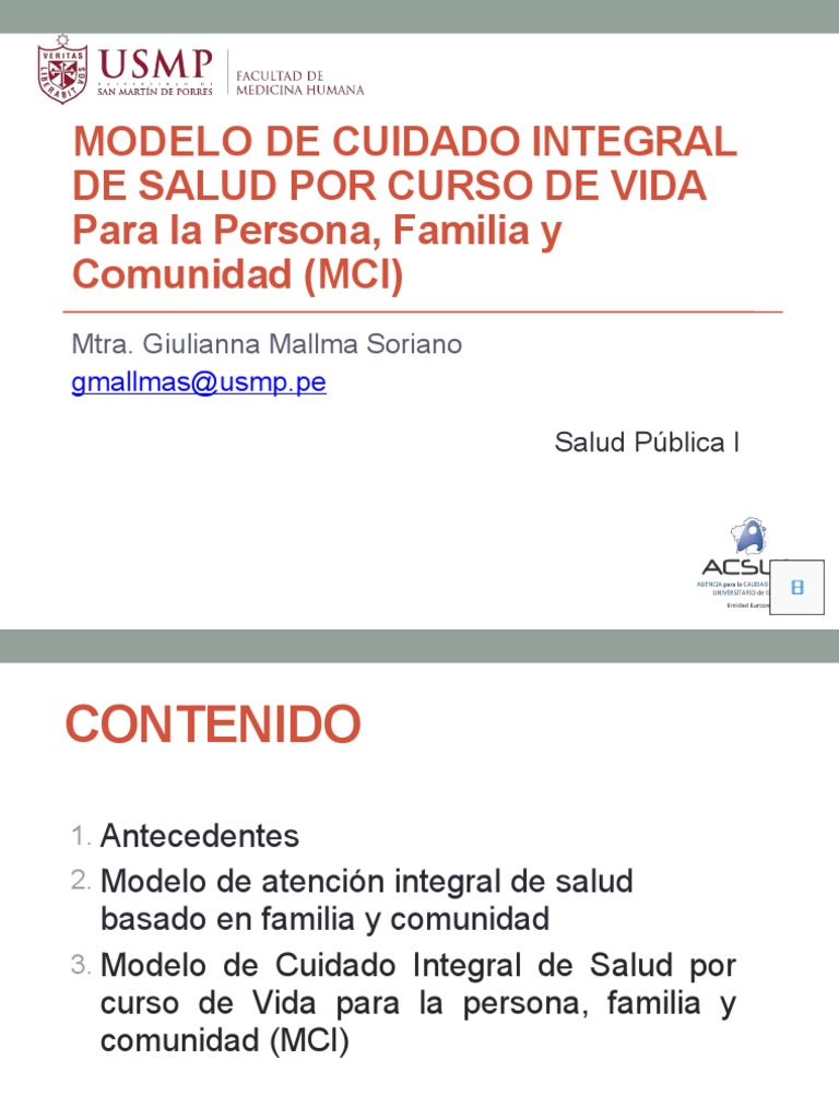 Modelo De Cuidado Integral De Salud Por Curso De Vida Para La Persona