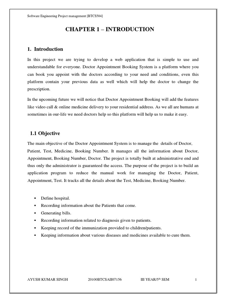 Final - SRS - of Doctor - Appointment - Booking - System AYUSH | PDF ...