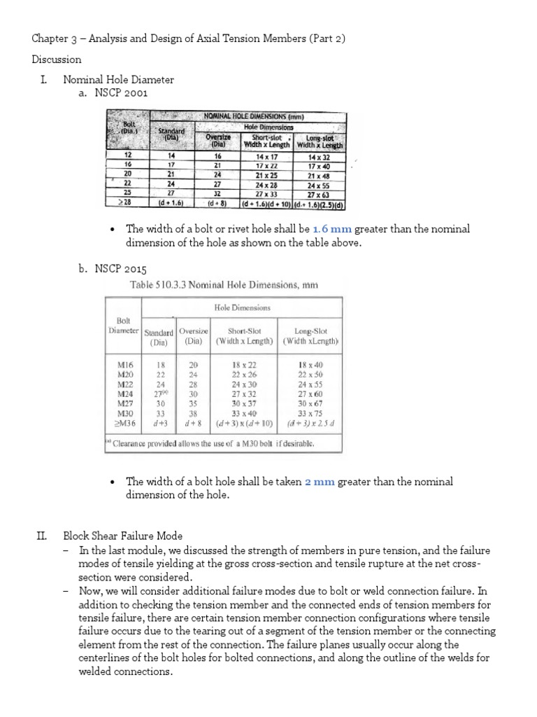 Chapter 3 - Analysis and Design of Tension Members (Part 2) | PDF ...