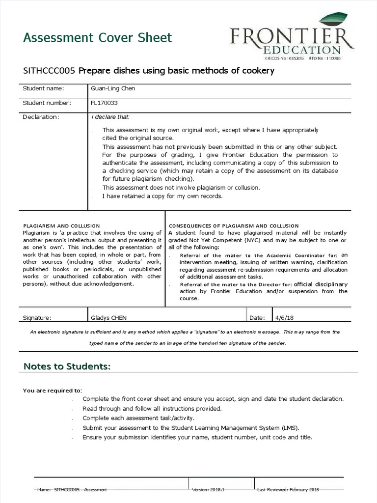 PDF Unit 22 Sithccc005 Prepare Dishes Using Basic Methods of Cookery ...