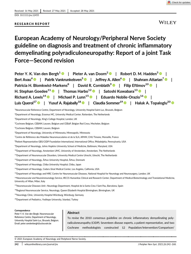 J Peripheral Nervous Sys - 2021 - Van Den Bergh - European Academy of ...