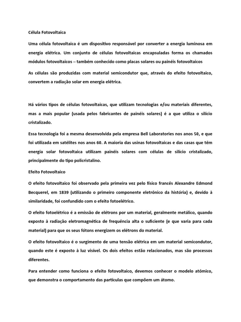 Amorfa | PDF | Célula solar | Semicondutores