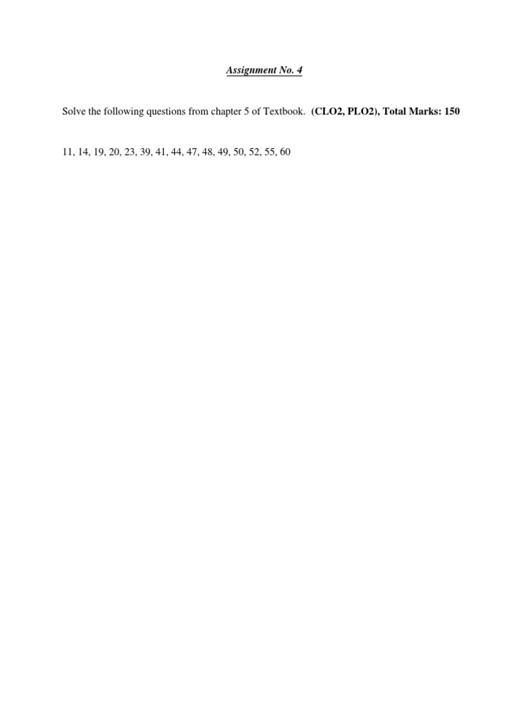 Solve The Following Questions From Chapter 5 of Textbook. (CLO2, PLO2 ...