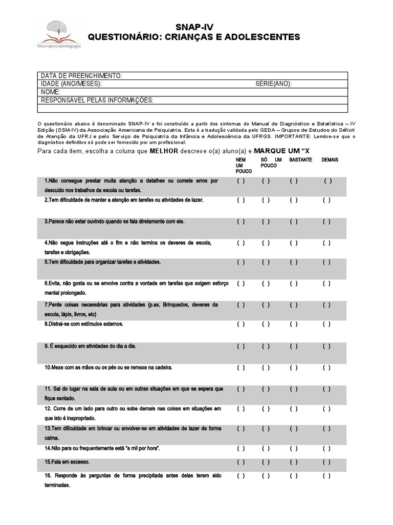 Snap Iv (Escola) | Download grátis PDF | Adolescência
