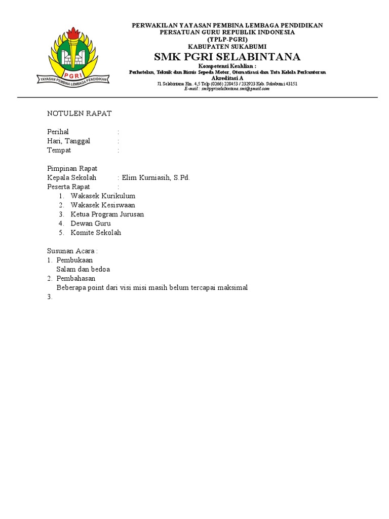 Dokumen Rekomendasi Dari Hasil Evaluasi (Notulen Rapat) | PDF