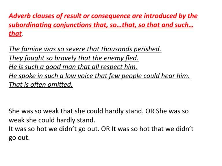 Adverb Clause of Result | PDF