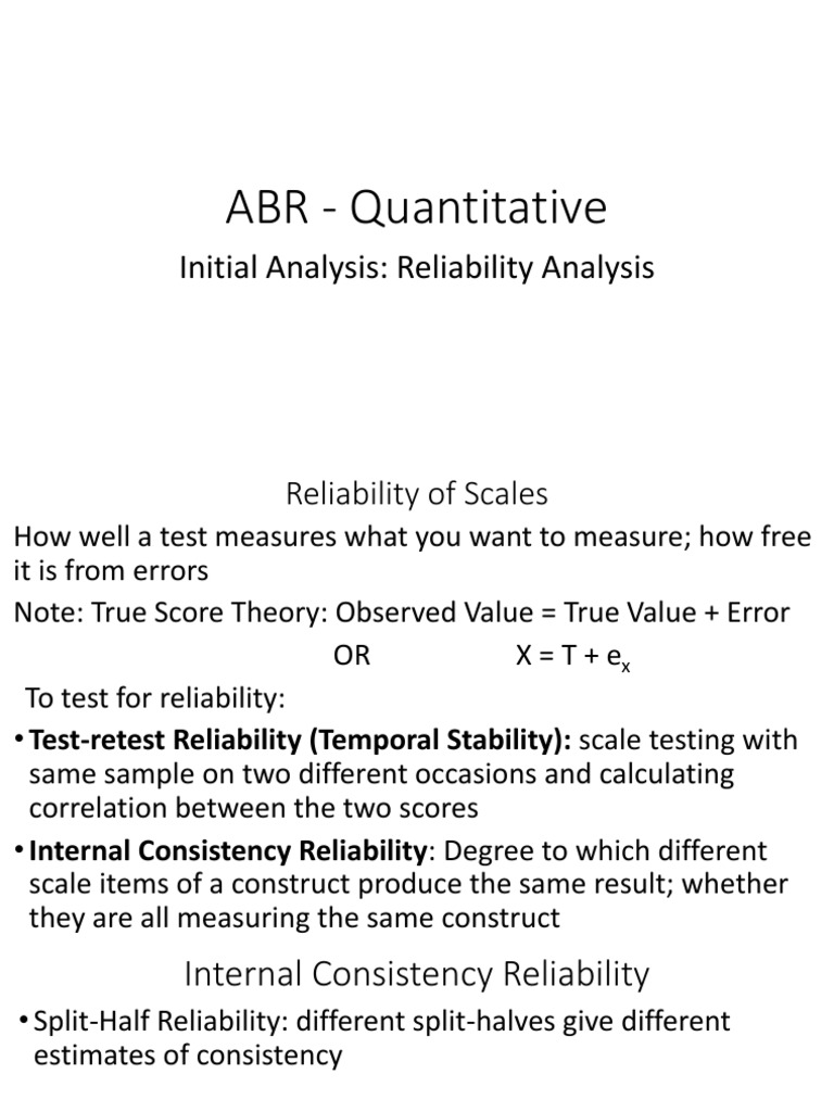 3 - Initial Analysis - Reliability Analysis | PDF