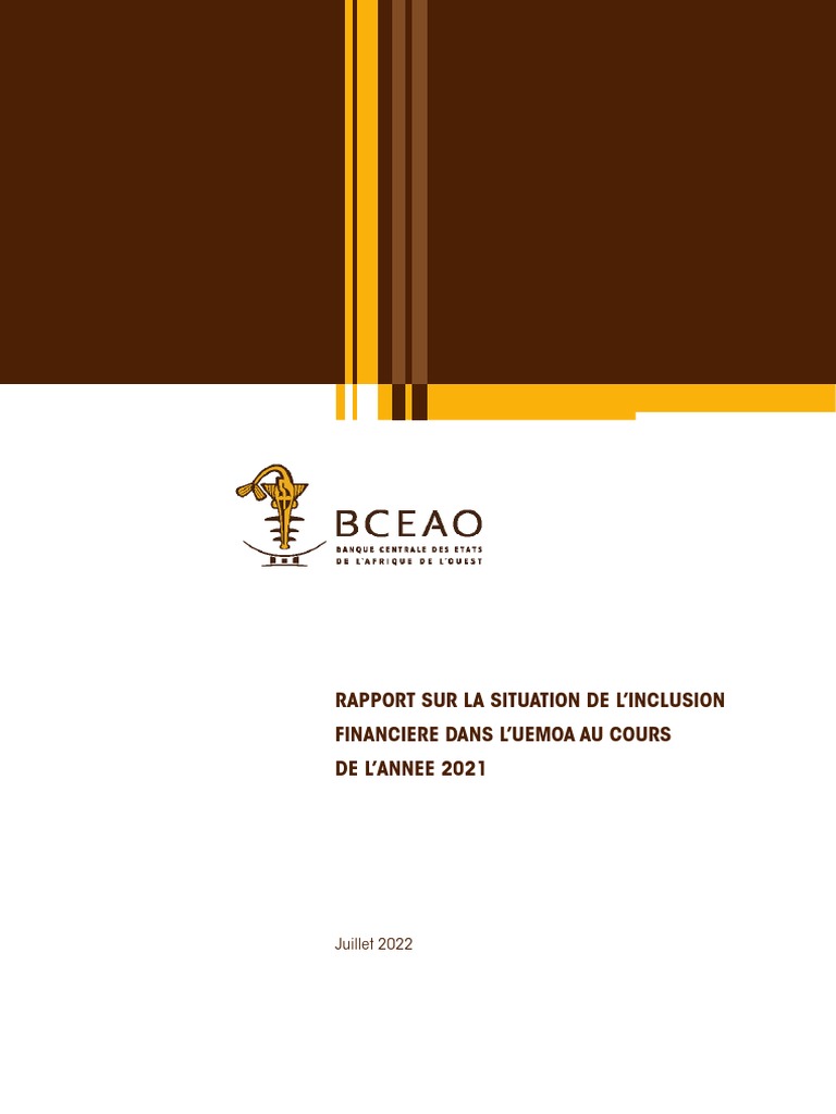 Rapport Annuel 2021 Situation Inclusion Financiere Dans L UEMOA | PDF