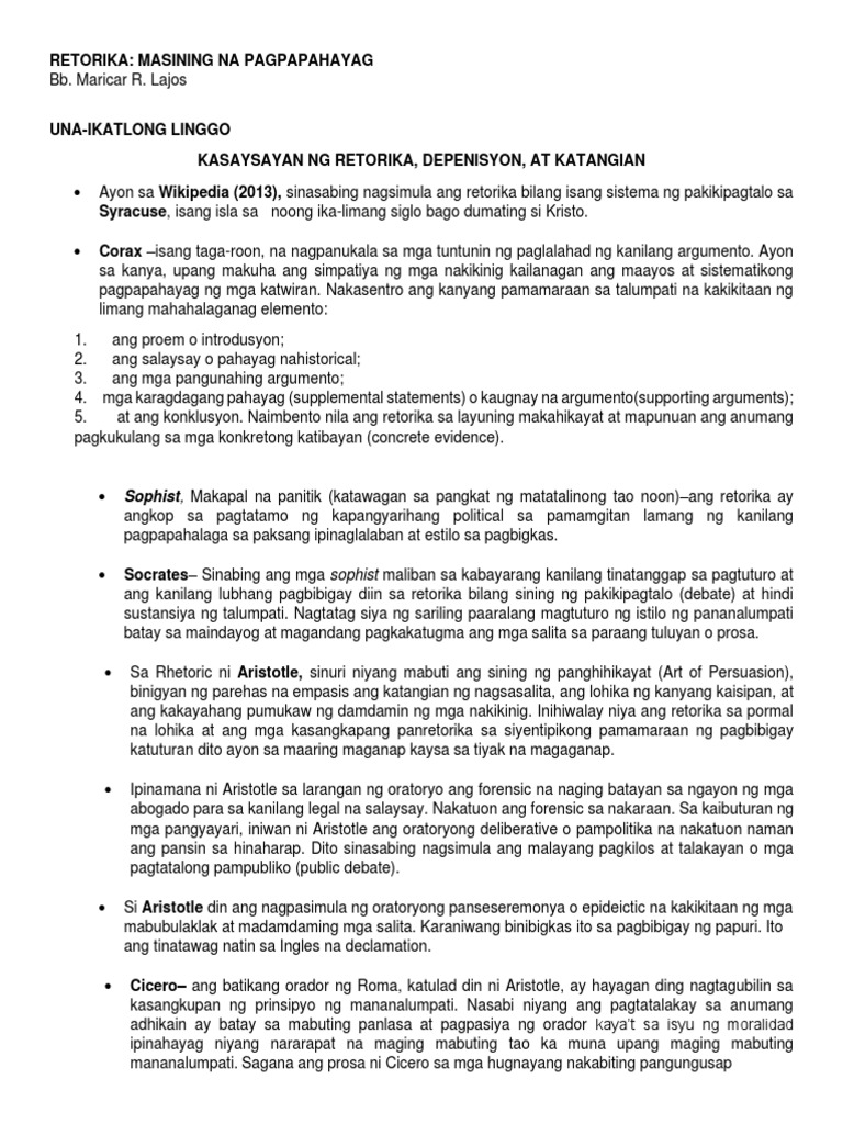 Yunit I - Retorika | PDF