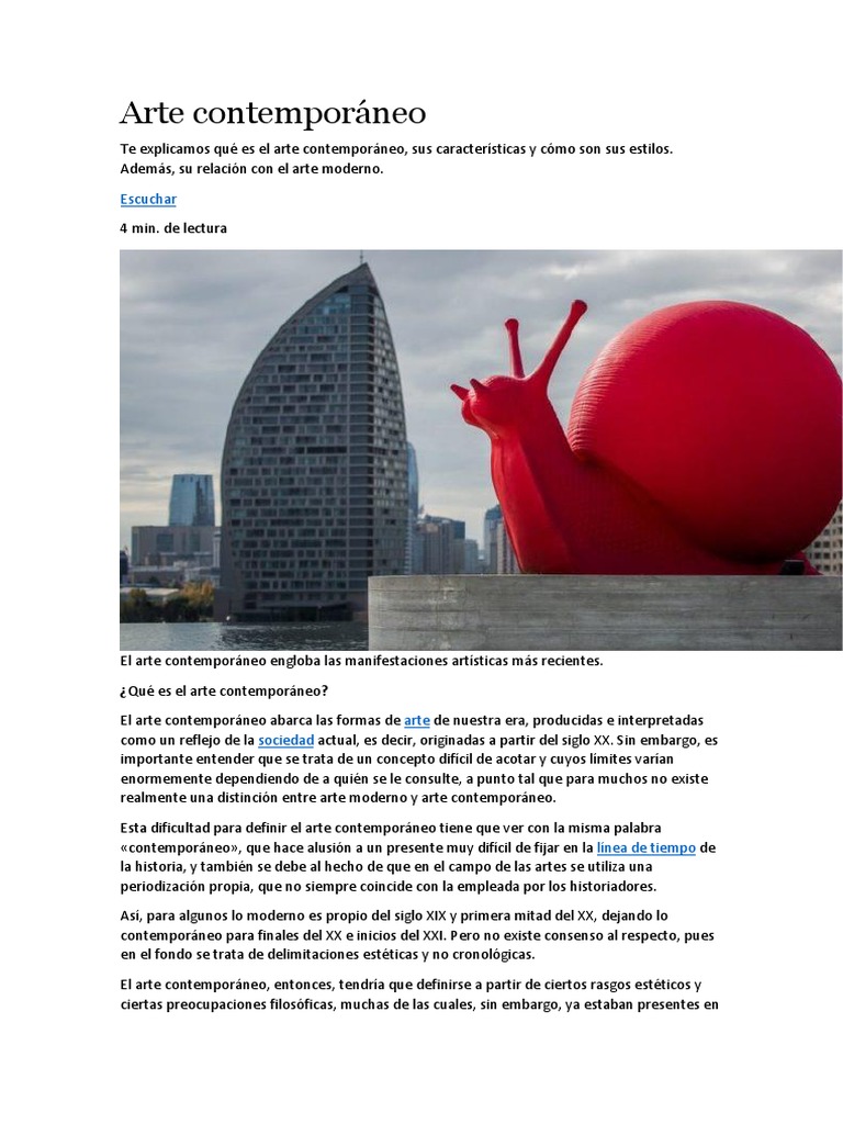Arte Contemporáneo Estilos | PDF | Expresionismo | Cubismo