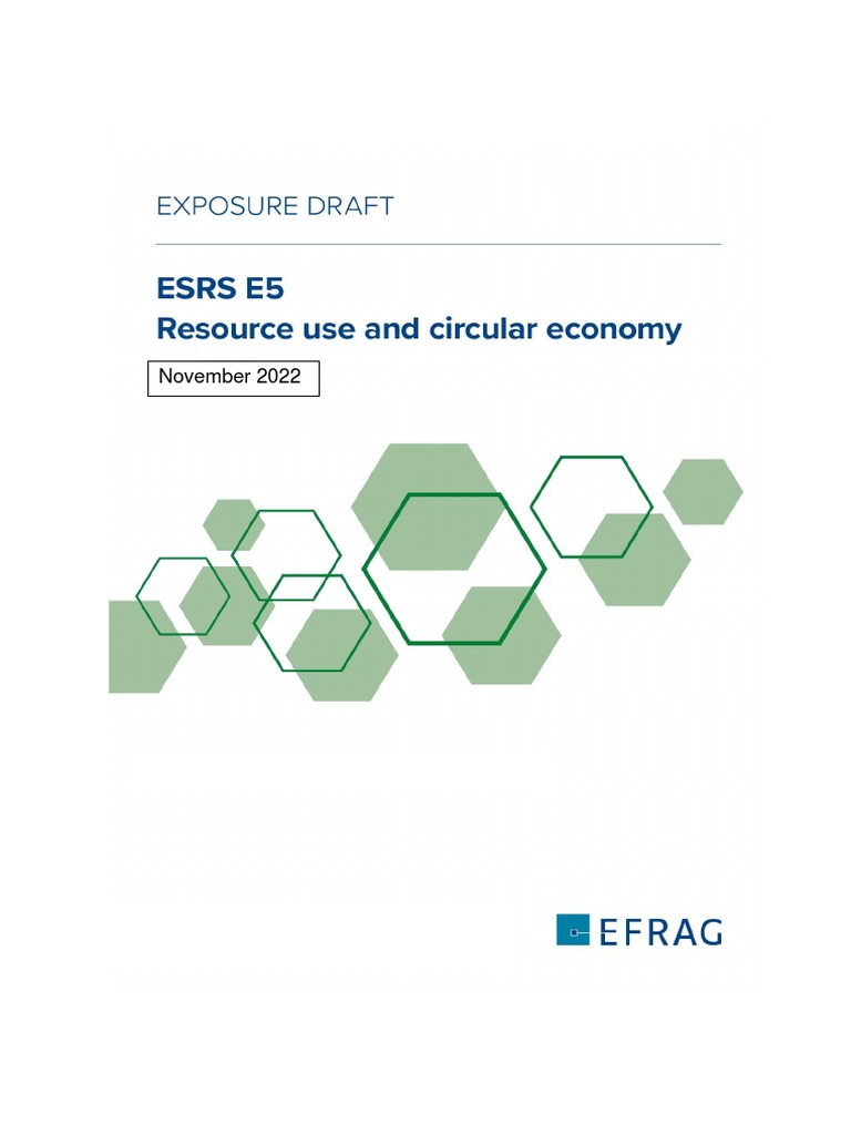 DRAFT ESRS E5 Resource Use and Circular Economy 15 November 2022 | PDF ...