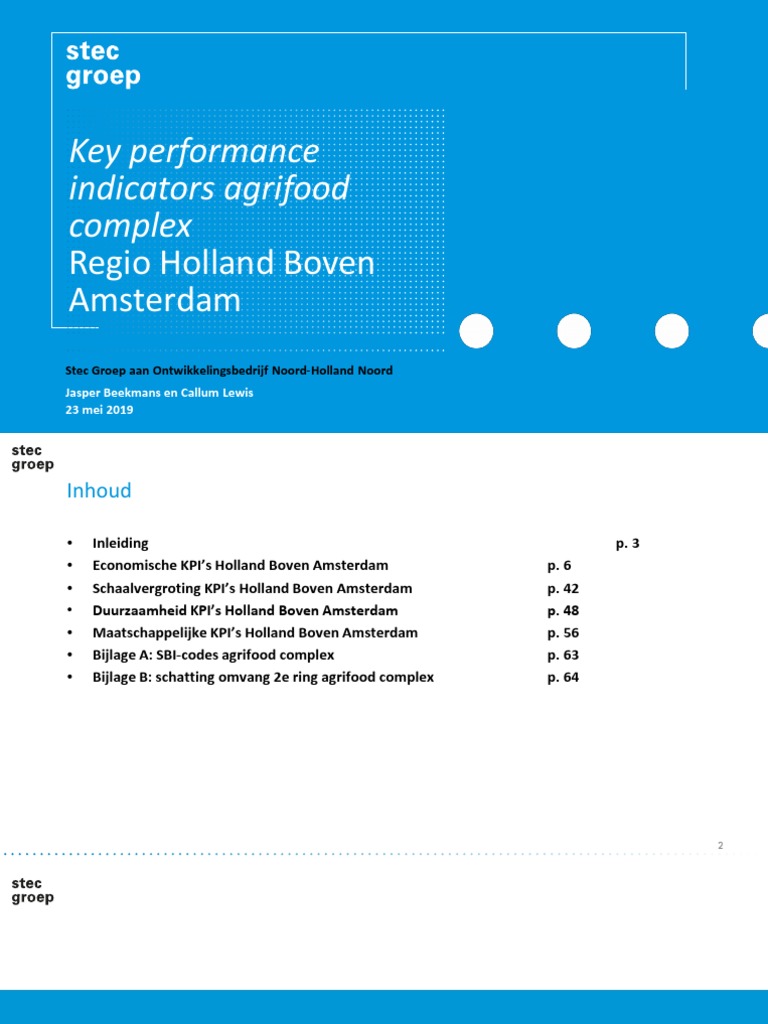 Agri Stec - Actualisatie KPIs DEF | PDF