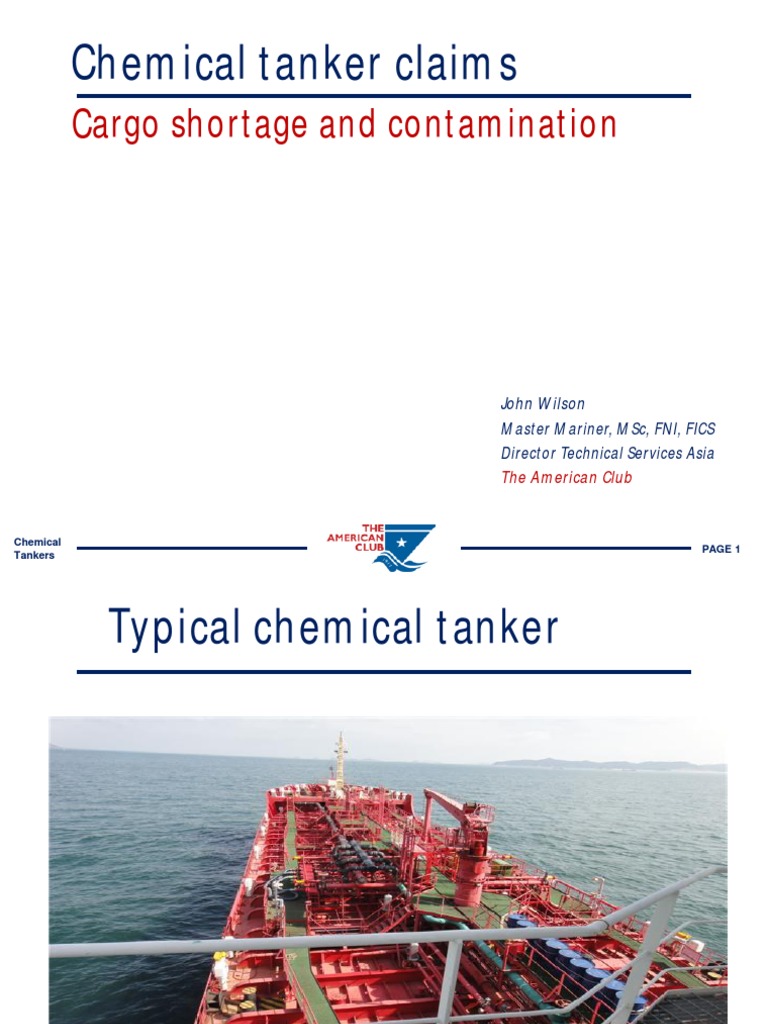 Chemical Tanker Claims: Shortage & Contamination | PDF | Oil Tanker ...