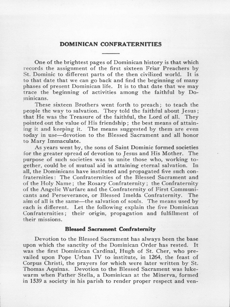 Dominican Confraternities (2016) | PDF