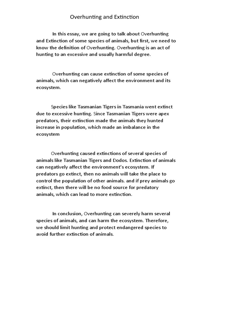 Overhunting | PDF | Wellness
