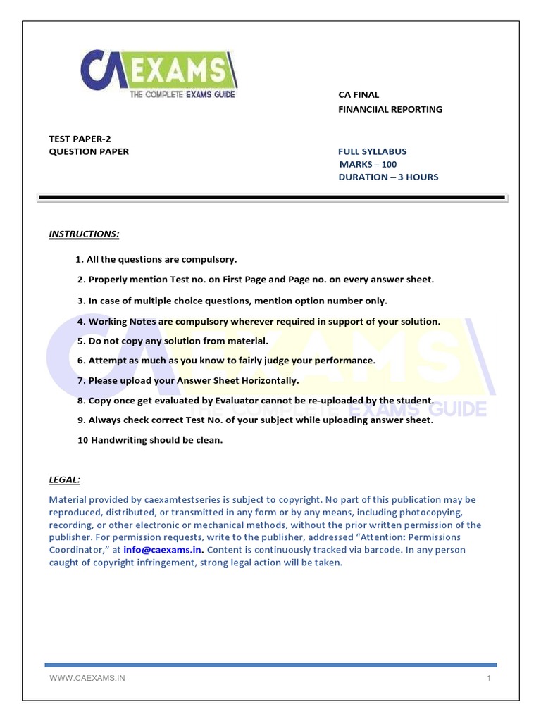 FR Test 2 Full Syllabus Question Paper1655723440 | PDF | Depreciation ...