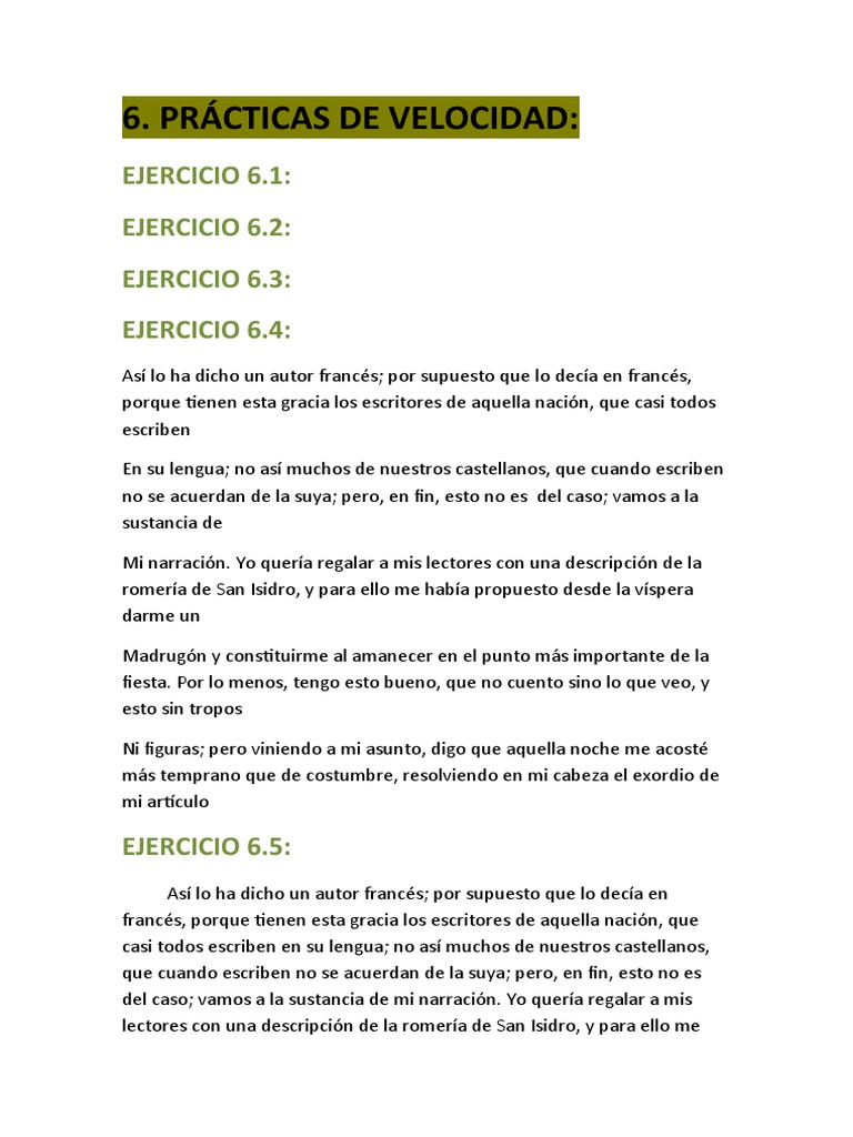 Ejercicio 6 de Mecanografia | PDF