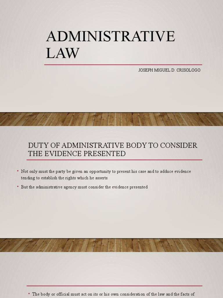 Final Report - Administrative Law | PDF | Evidence (Law) | Due Process
