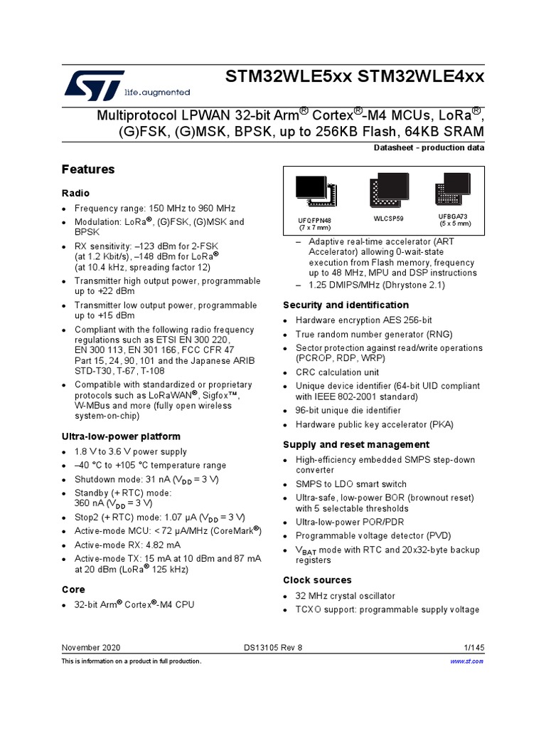 STM32WLE5CCU6 | PDF | Computer Hardware | Telecommunications
