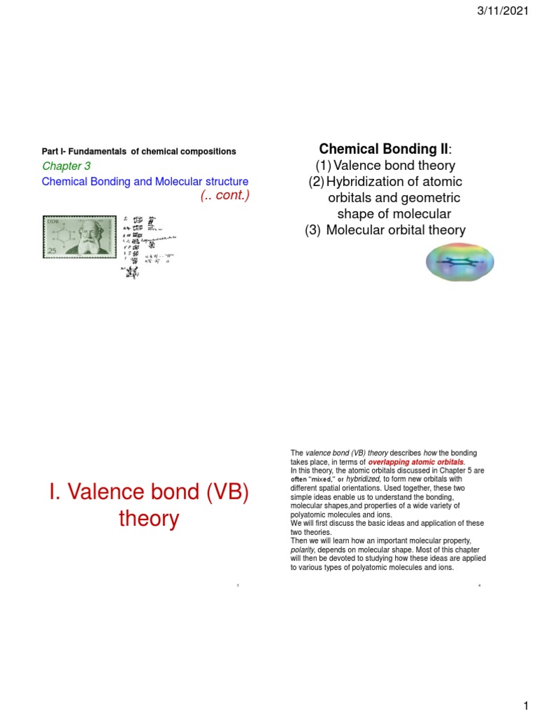 General Chemistry-Part I-Chapter 3-Unit 2-VB and MO Theories-Notes ...