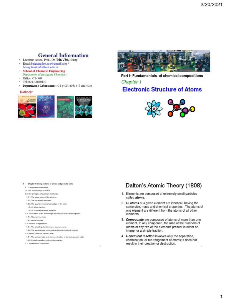 General chemistry-Part I-Chapter 1-Compositions of atoms and periodic ...