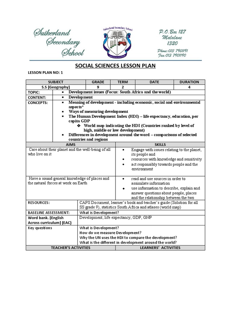 Term 2 Lesson Plan Geo | PDF