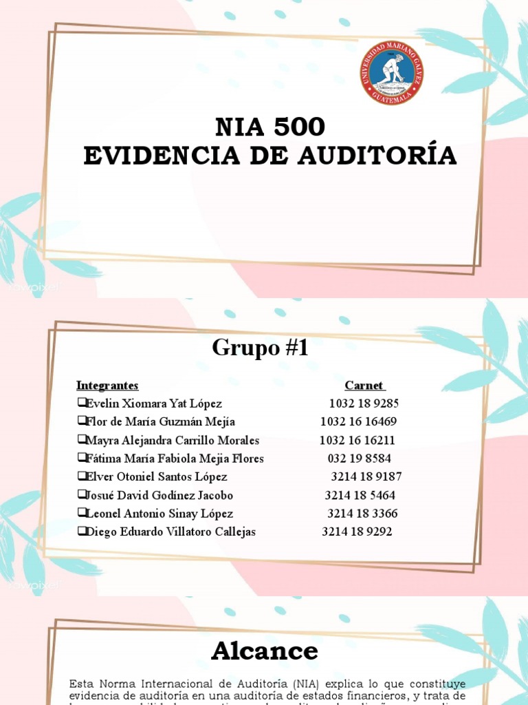 NIA 500 Evidencia de Auditoría | PDF | Auditoría | Contralor