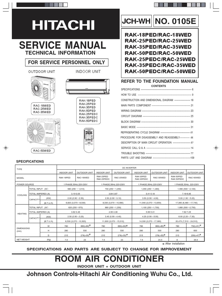 Service Manual: Room Air Conditioner | PDF | Air Conditioning | Thermostat