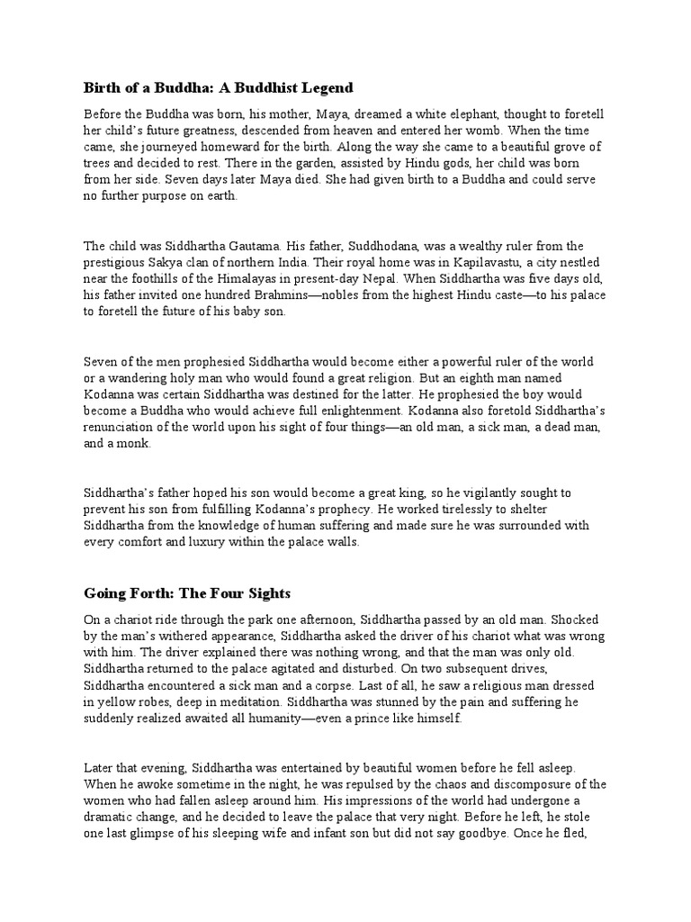 Birth and Enlightenment of Buddha | PDF | Nirvana | Moksha