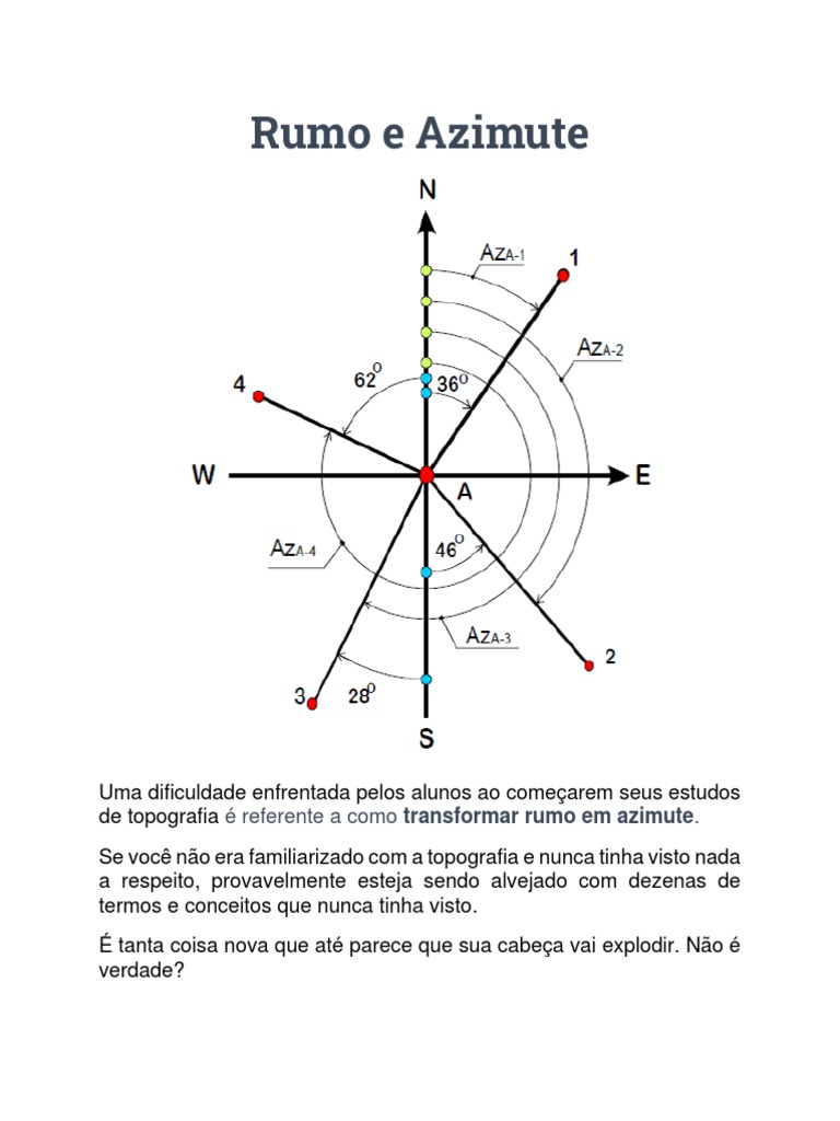 Transformando Rumo em Azimute | PDF | Bússola | Ciências Físicas