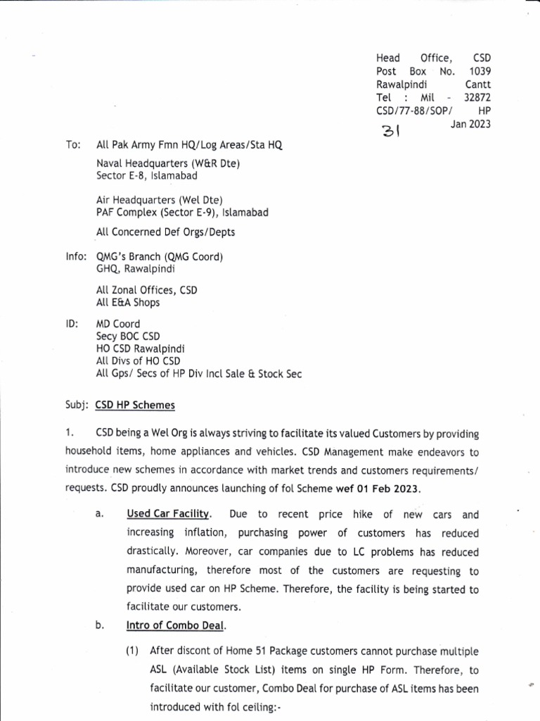 CSD HP Schemes | PDF